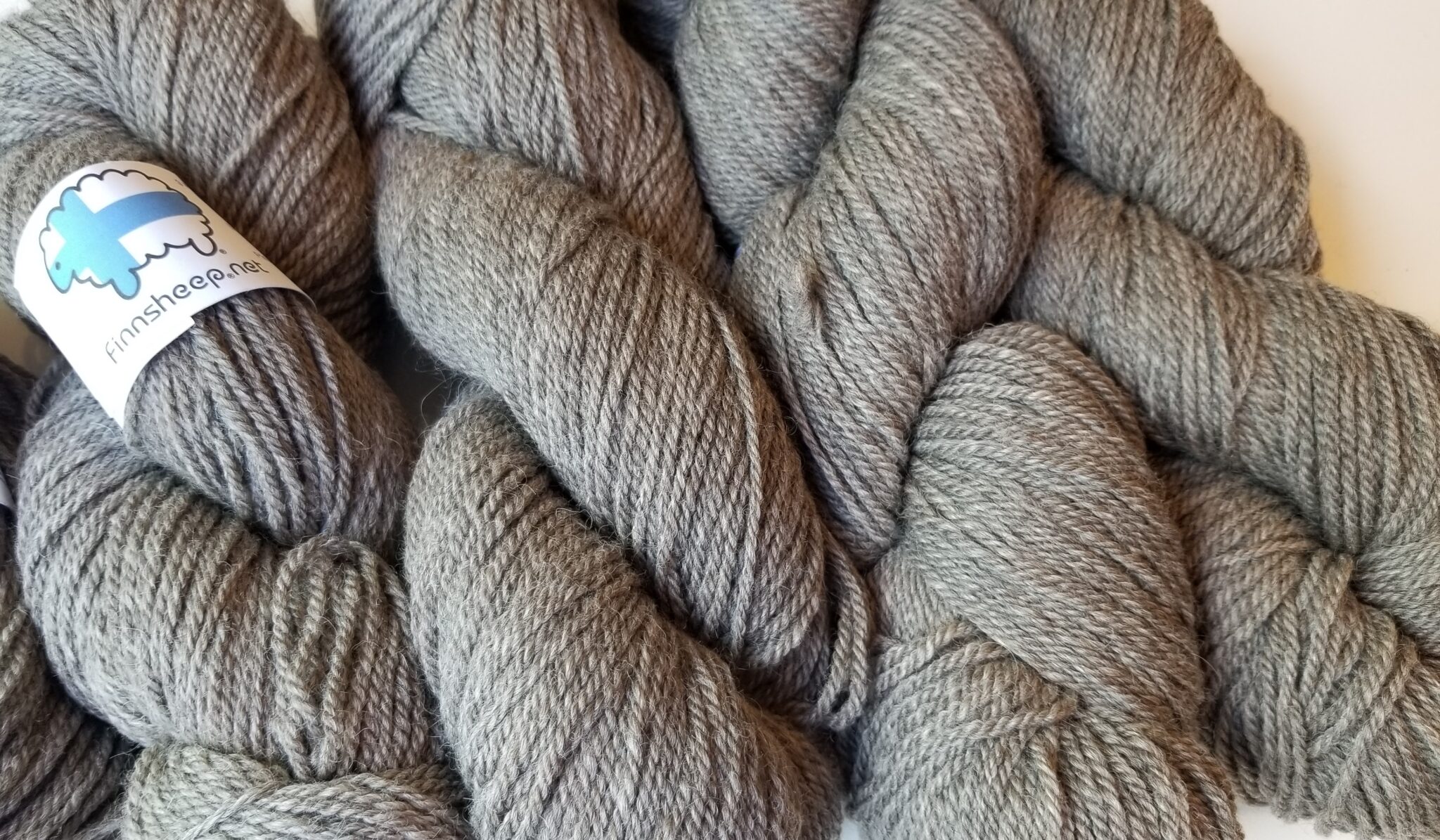 Natural Grey FINNSHEEP Worsted Weight Wool 3 Ply Yarn, 5 oz, 250 yards. - Finnsheep.net - Point ...