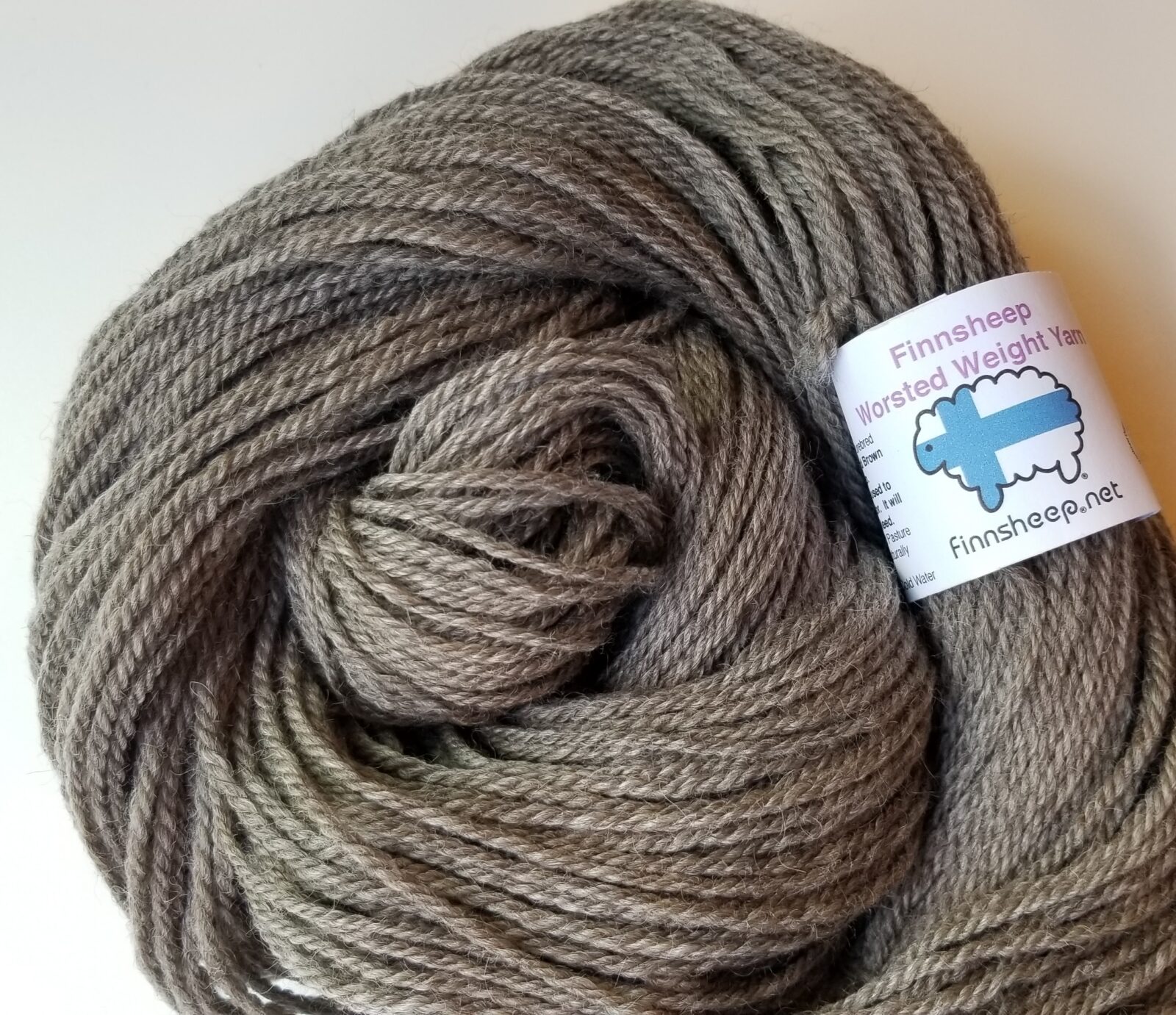 Natural Grey FINNSHEEP Worsted Weight Wool 3 Ply Yarn, 5 oz, 250 yards. - Finnsheep.net - Point ...