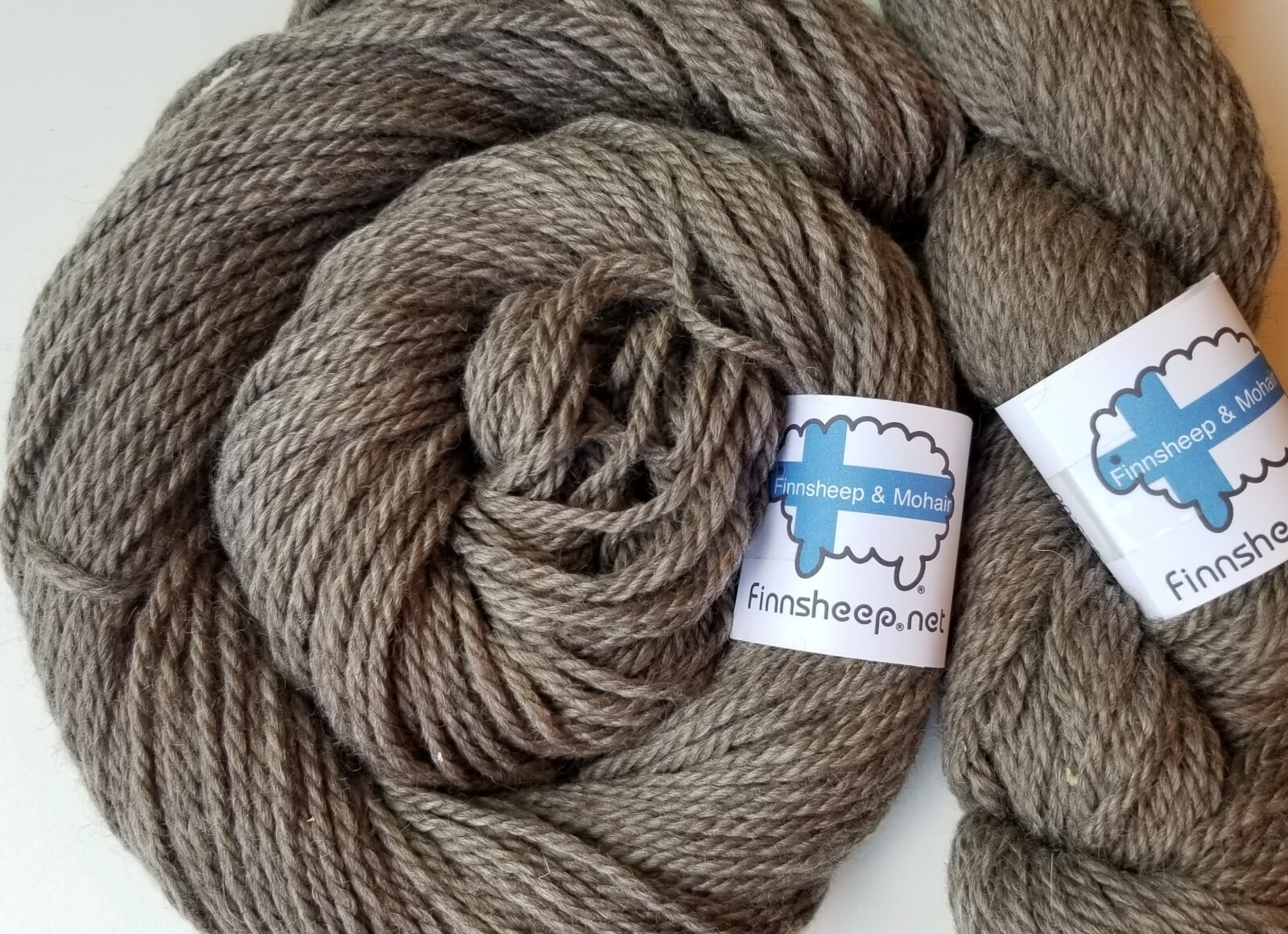 Natural Grey FINNSHEEP and MOHAIR Bulky Weight Wool 3 Ply Yarn, 4.3 oz, 125 yards - Finnsheep ...