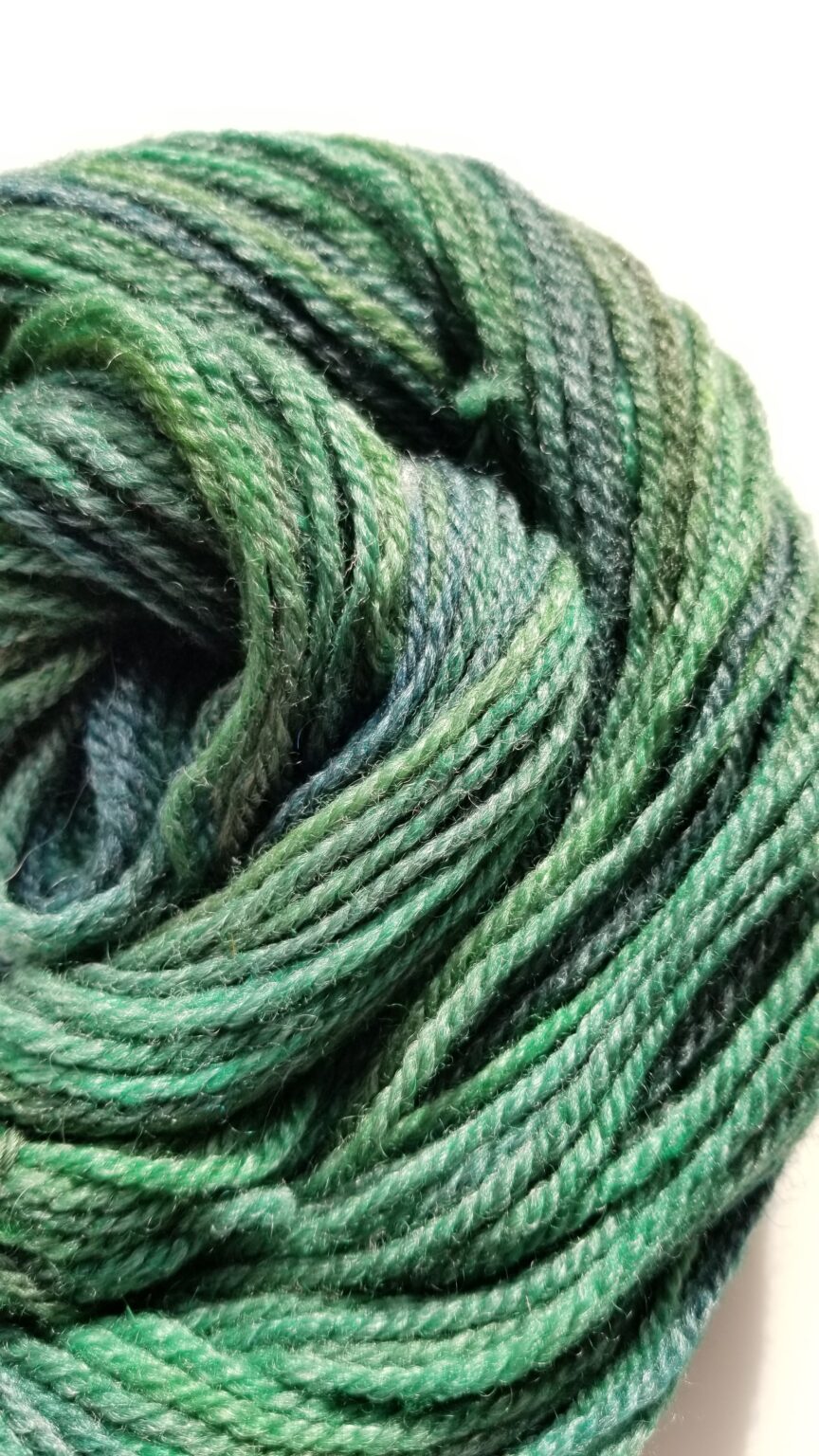 Local WOOL and BAMBOO 3 Ply 'Mossy' Green Variegated Yarn, Worsted ...