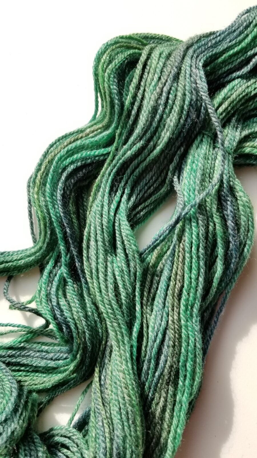 Local WOOL and BAMBOO 3 Ply 'Mossy' Green Variegated Yarn, Worsted ...