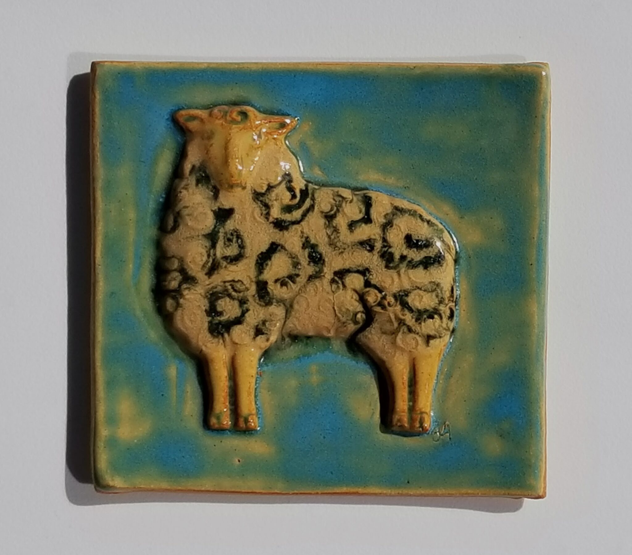 Relief Sheep Turquoise Ceramic Tile, 6 5/8 X 6 1/4 inches - Finnsheep ...